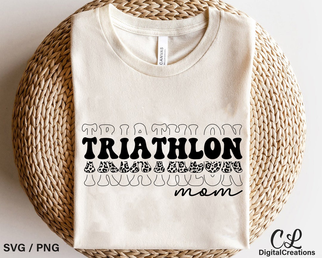 Triathlon Mom Svg, Printable, Leopard Print Svg, Triathlon Svg, Retro ...