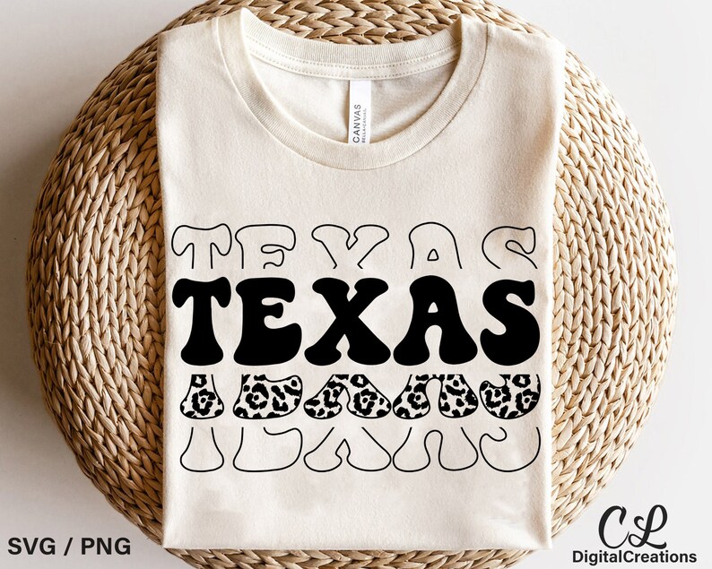 Texas Svg, Printable, Leopard Print Svg, Texas Shirt Svg, Retro Font ...