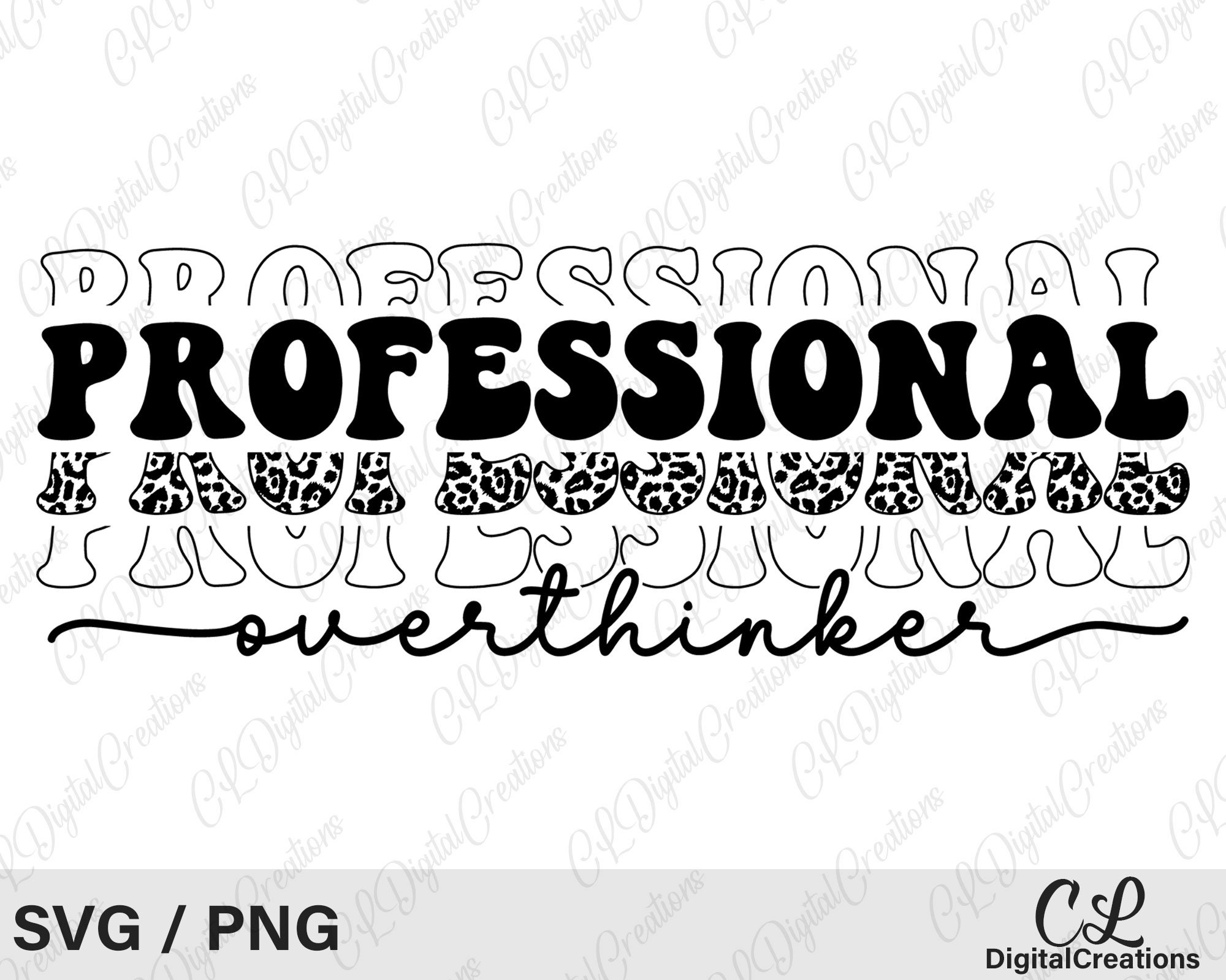 Professional Overthinker Svg Printable Leopard Print Svg - Etsy