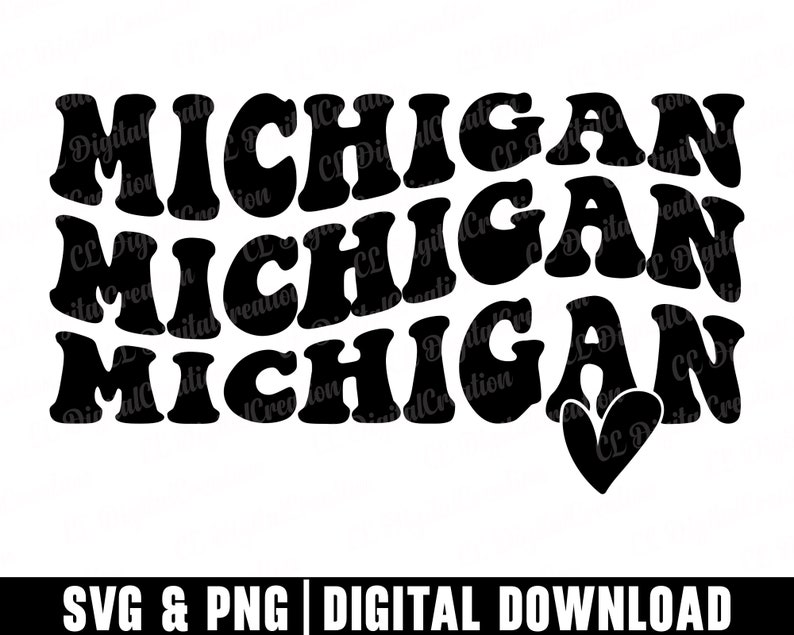Michigan Svg, Stacked Svg, Heart Svg, US States Svg, America Svg ...