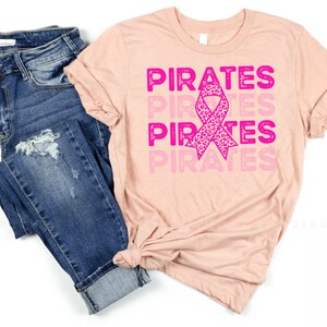 Pirates Cancer Svg, Printable, Pirates Stacked, Breast Cancer Svg ...