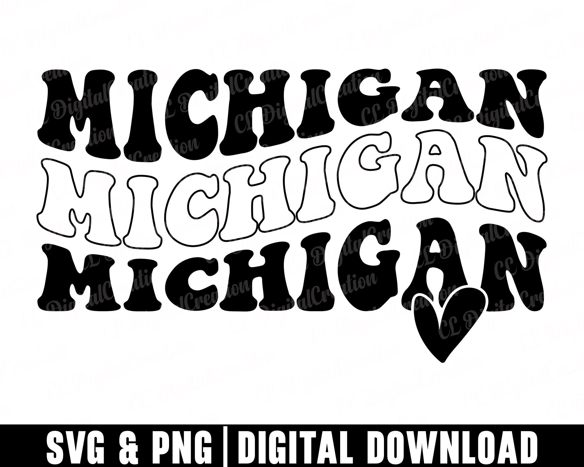 Michigan Svg, Stacked Svg, Heart Svg, US States Svg, America Svg ...