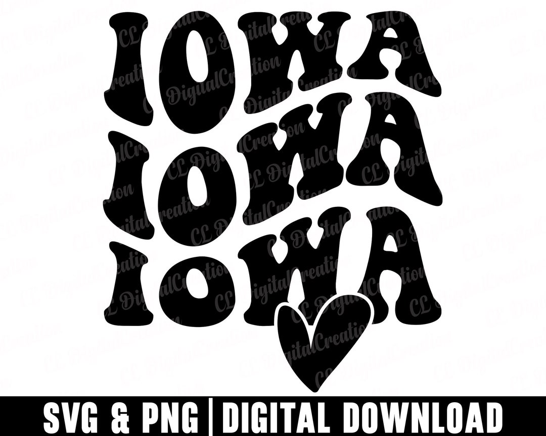 Iowa Svg, Stacked Svg, Heart Svg, US States Svg, America Svg, Iowa ...