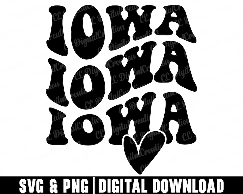 Iowa Svg, Stacked Svg, Heart Svg, US States Svg, America Svg, Iowa ...