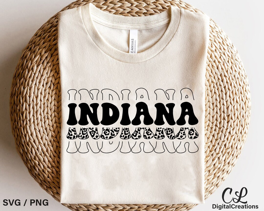 Indiana Svg, Printable, Leopard Print Svg, Indiana Shirt Svg, Retro ...