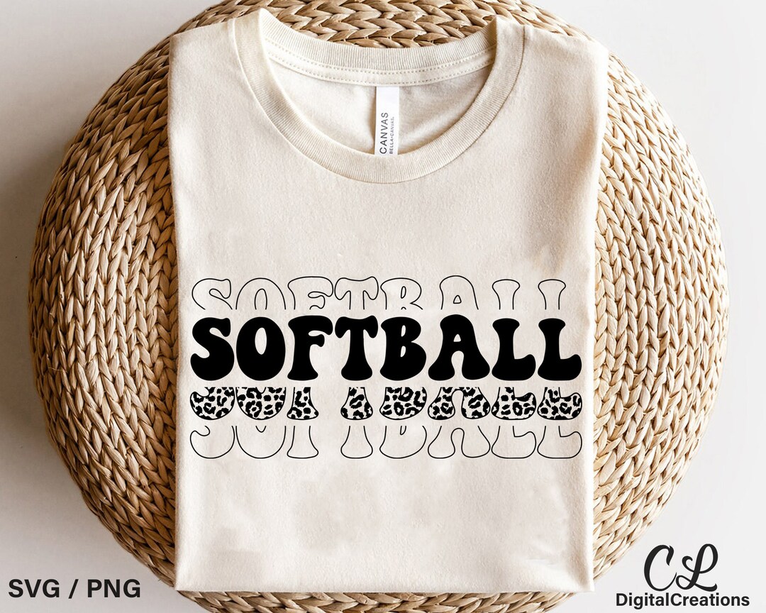 Softball Svg, Printable, Leopard Print Svg, Softball Shirt Svg, Retro ...