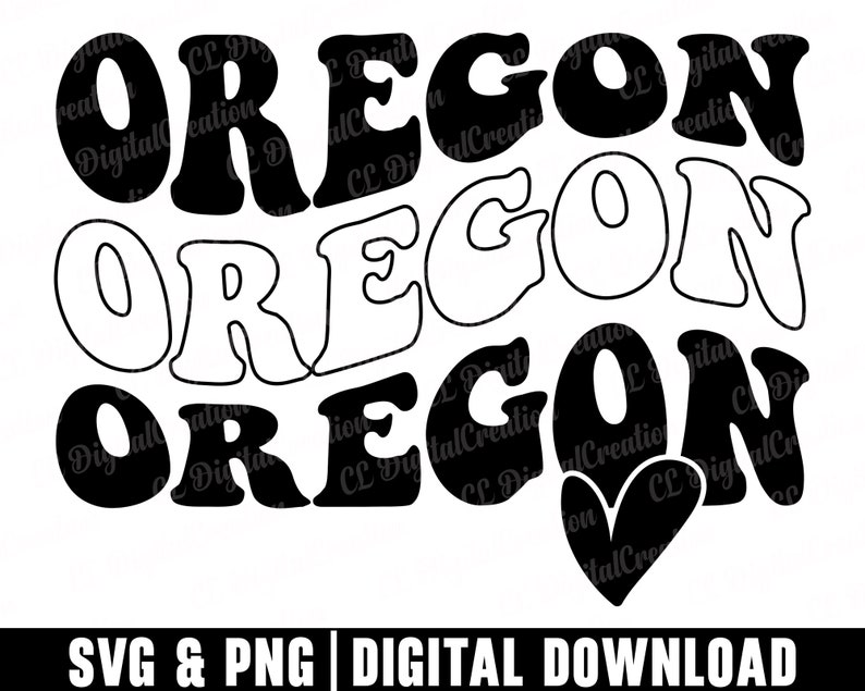 Oregon Svg Stacked Svg Heart Svg US States Svg America - Etsy