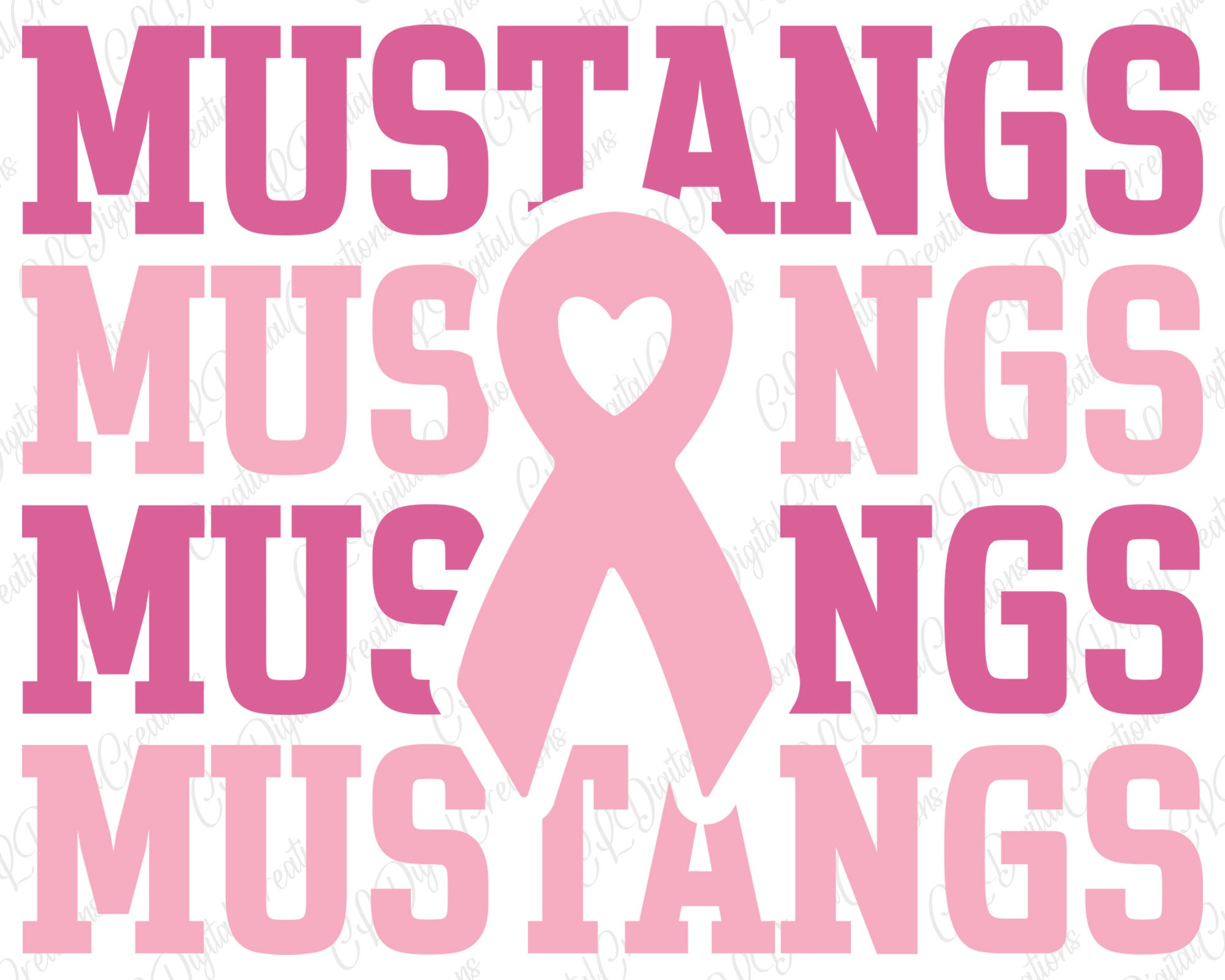 Mustangs Cancer Svg, Mustangs Stacked, Breast Cancer Svg, Digital ...