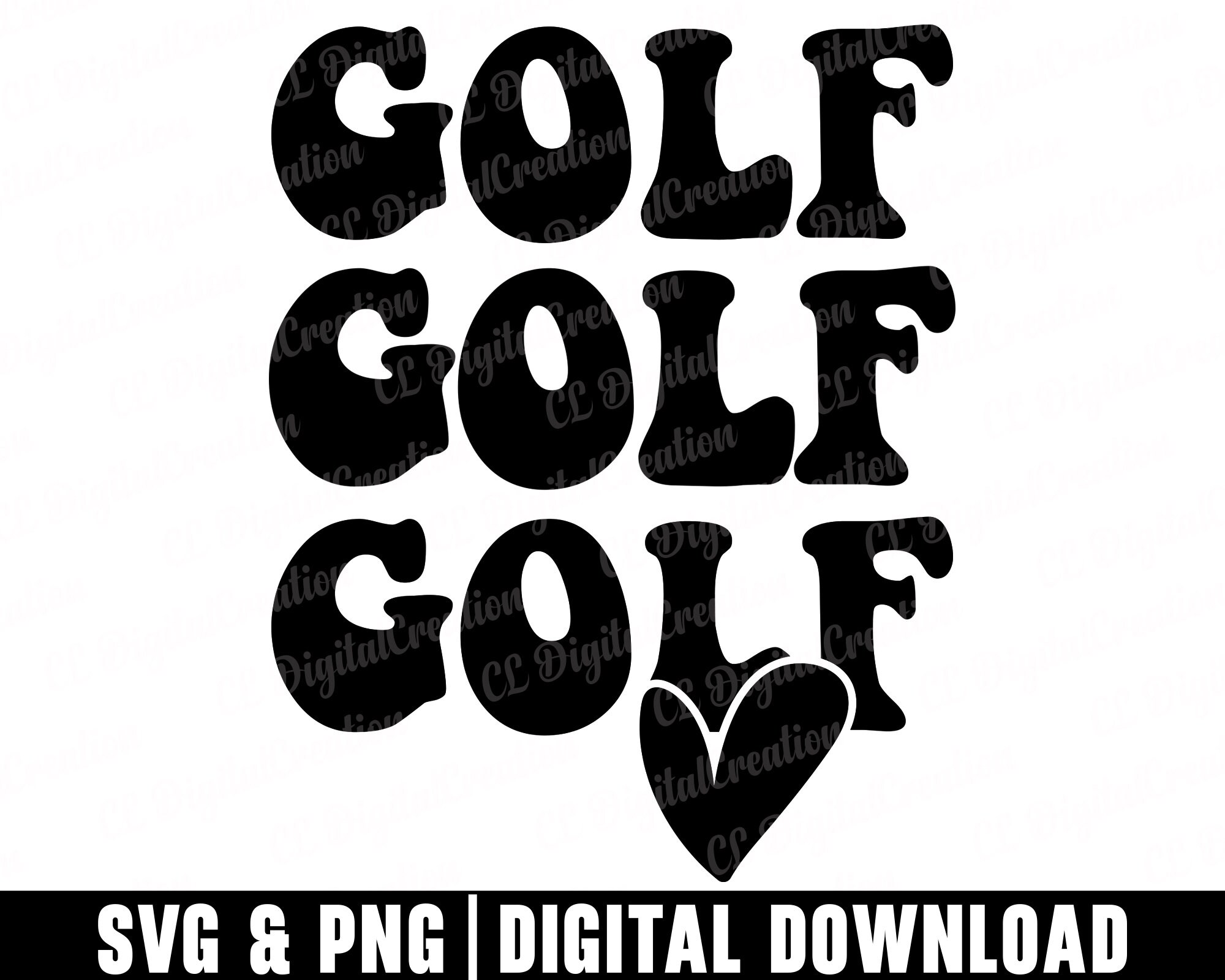 Golf Svg, Stacked Svg, Printables, Sports Svg, Heart Svg, Golf Love Svg ...