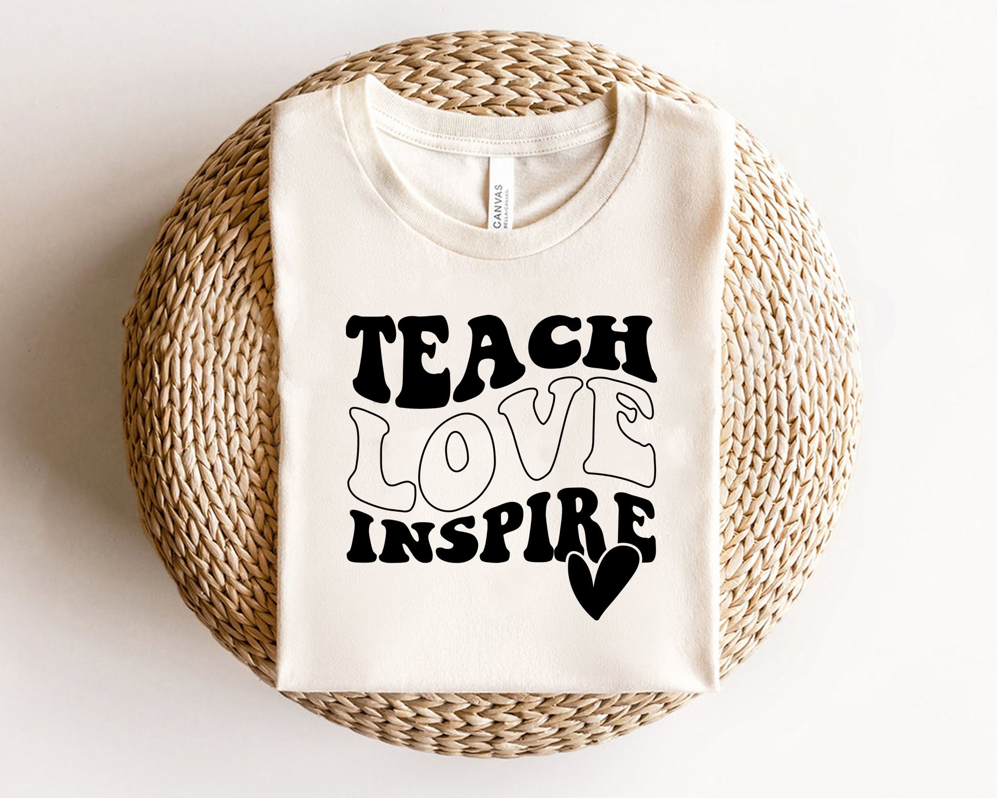 Teach Love Inspire Svg, School Svg, Digital Downloads, Heart Svg ...