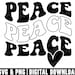 Peace Svg, Wavy Letters Svg, Heart Svg, Digital Download, Peace Sign ...