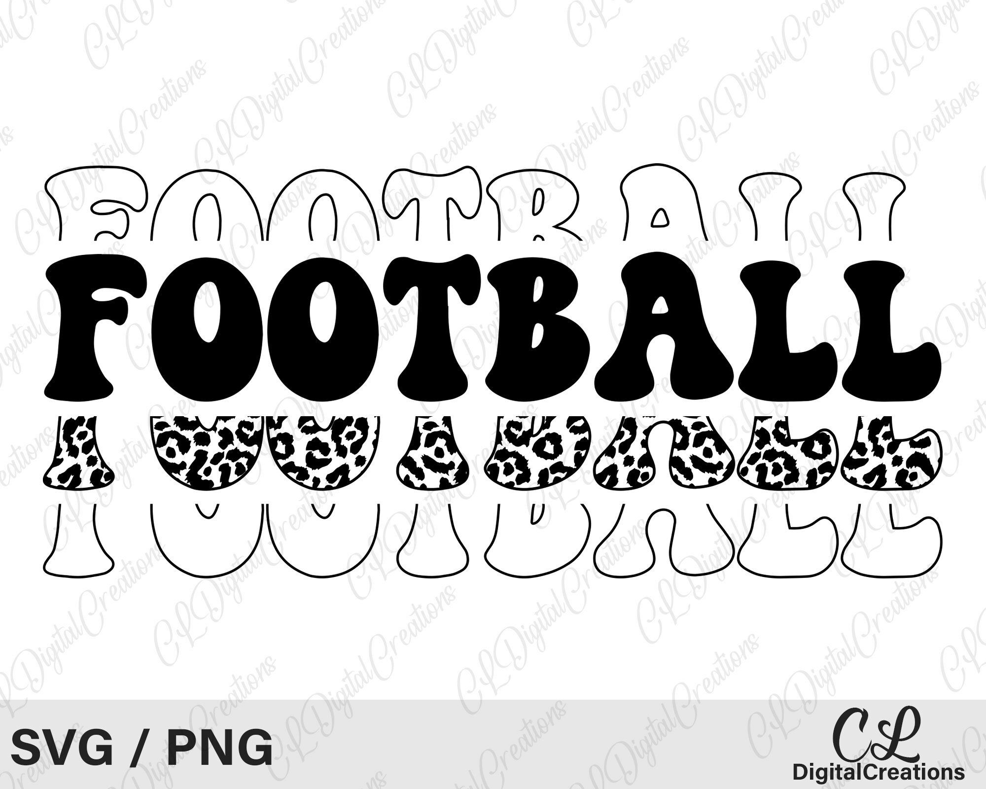 Football Svg, Printable, Leopard Print Svg, Football Shirt Svg, Retro ...