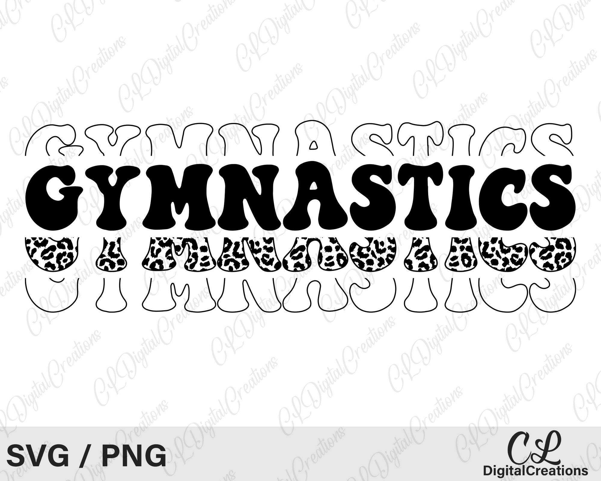 Gymnastics Svg, Printable, Leopard Print Svg, Gymnast Svg, Retro Font ...