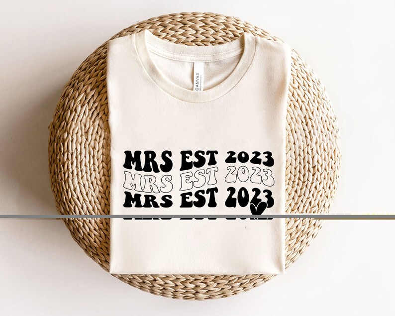 Mrs Est 2023 Svg Wavy Letters Svg Heart Svg Digital - Etsy