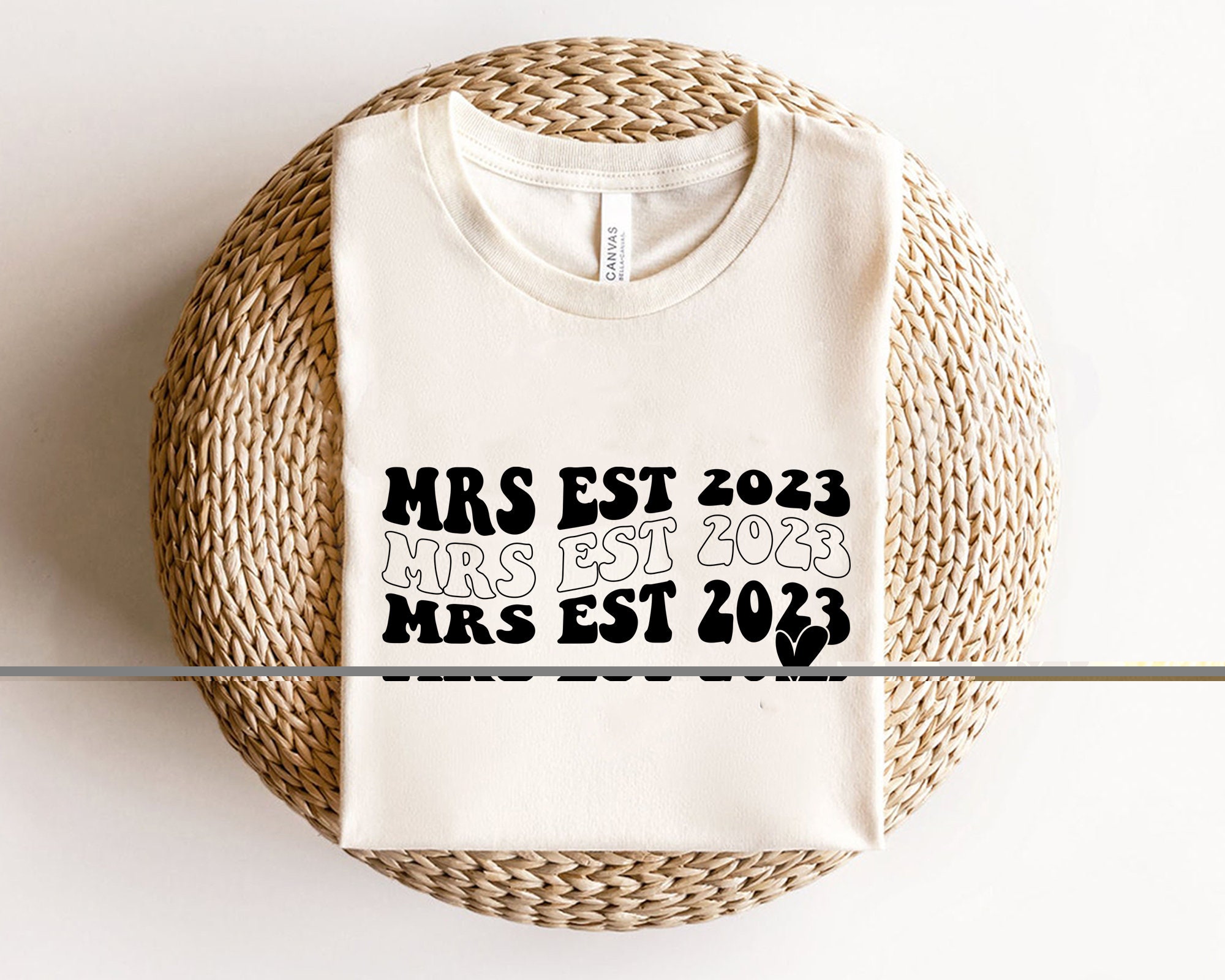 Mrs Est 2023 Svg Wavy Letters Svg Heart Svg Digital - Etsy