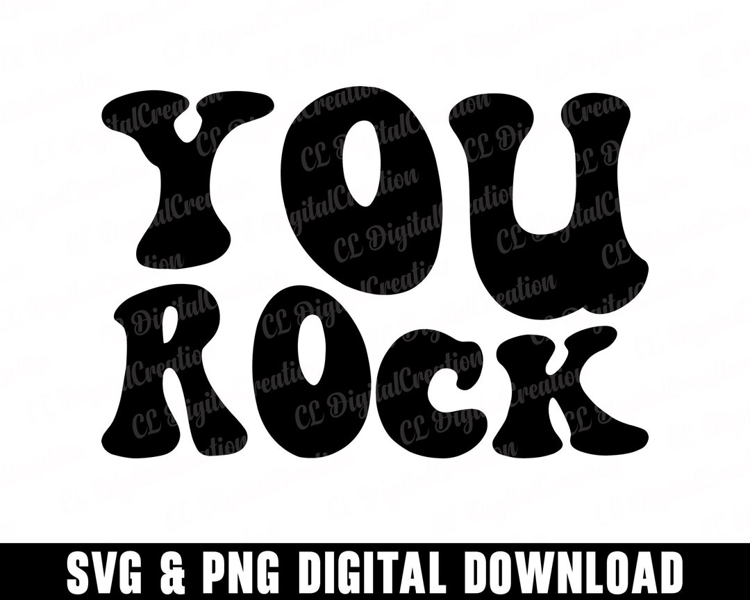 You Rock Svg, Encouraging Svg, Digital Download, Awareness Svg, Wavy ...