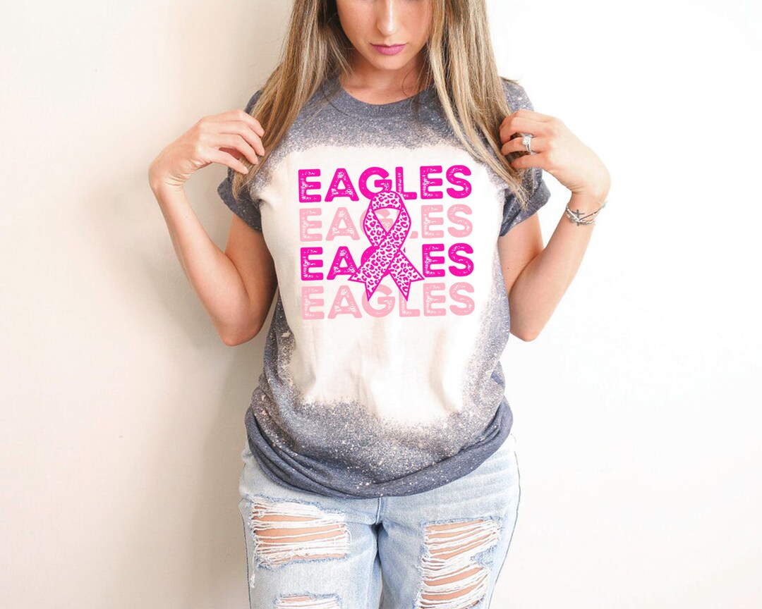 Eagles Cancer Svg, Printable, Eagles Stacked, Breast Cancer Svg ...