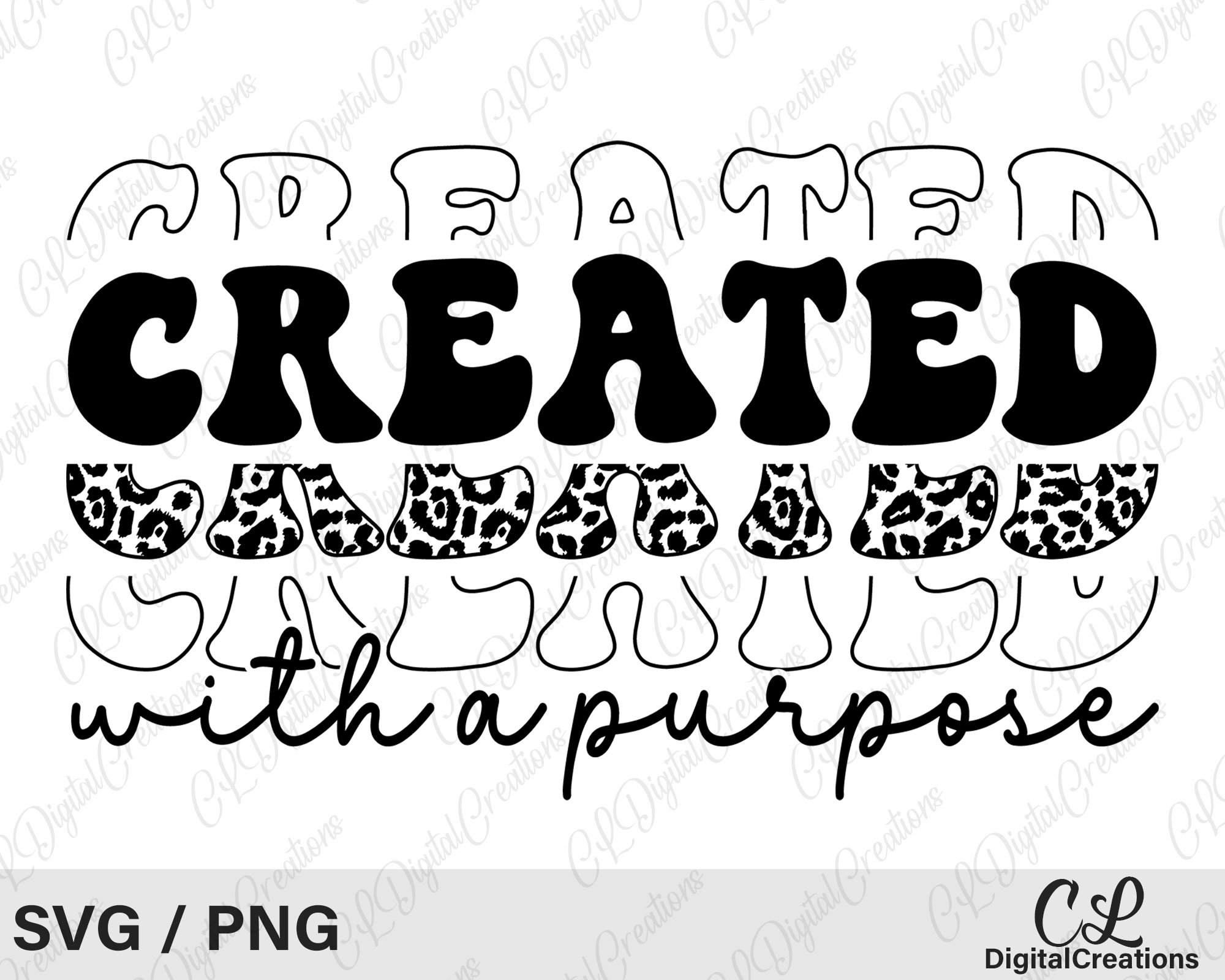 Created With Purpose Svg, Printable, Leopard Print Svg, Christian Svg ...