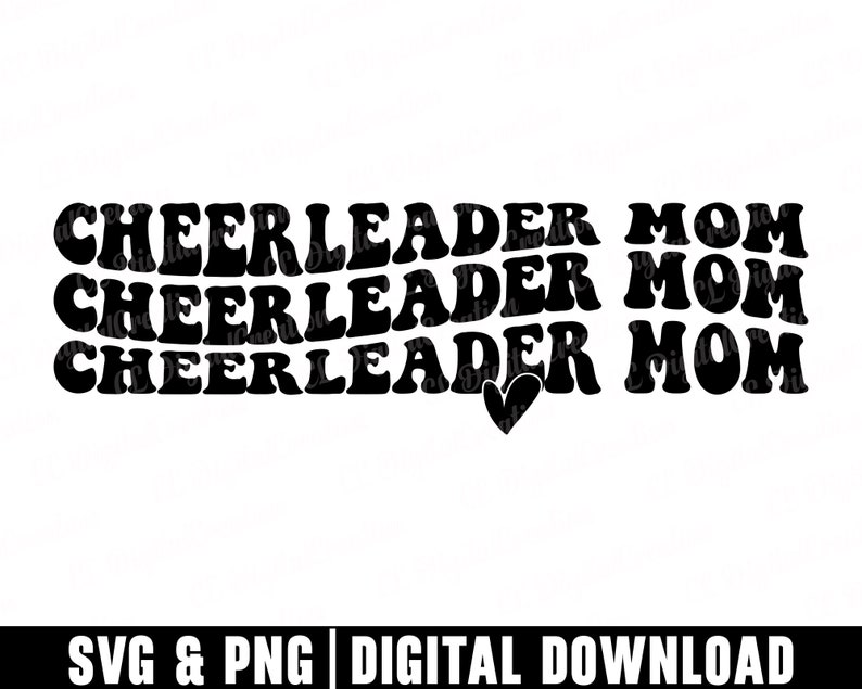Cheerleader Mom Svg, Stacked Svg, Printables, Cheerleader Svg, Heart ...