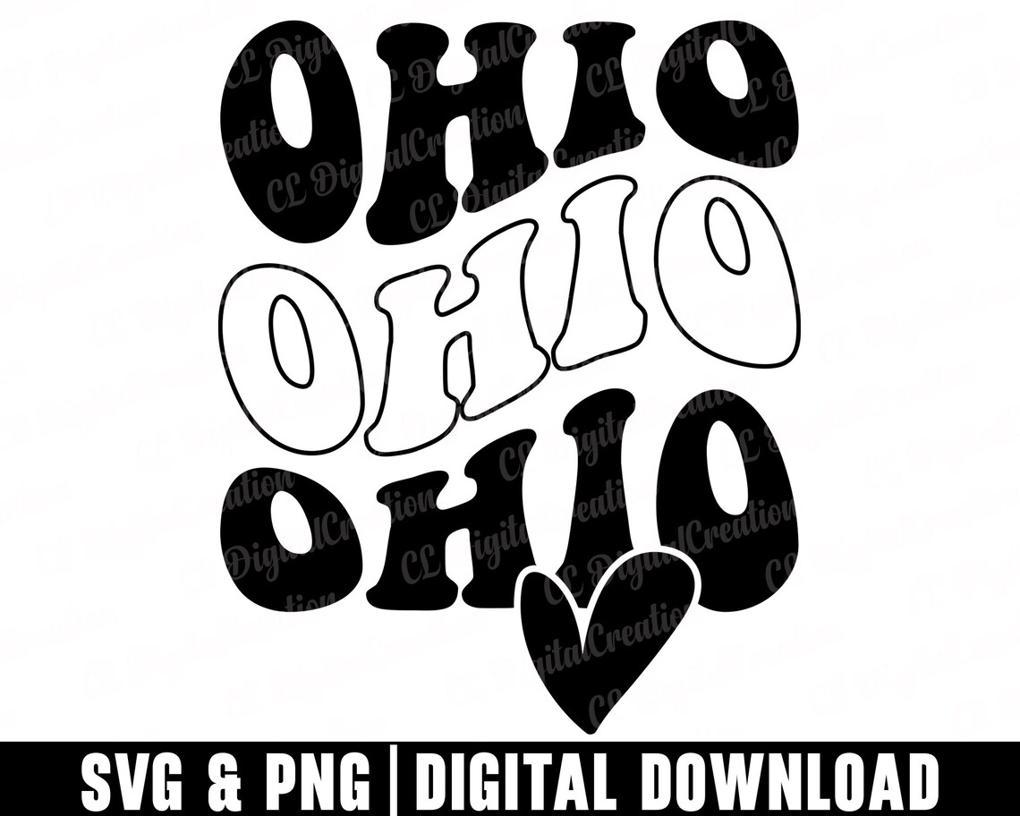 Ohio Svg, Stacked Svg, Heart Svg, US States Svg, America Svg, Ohio ...