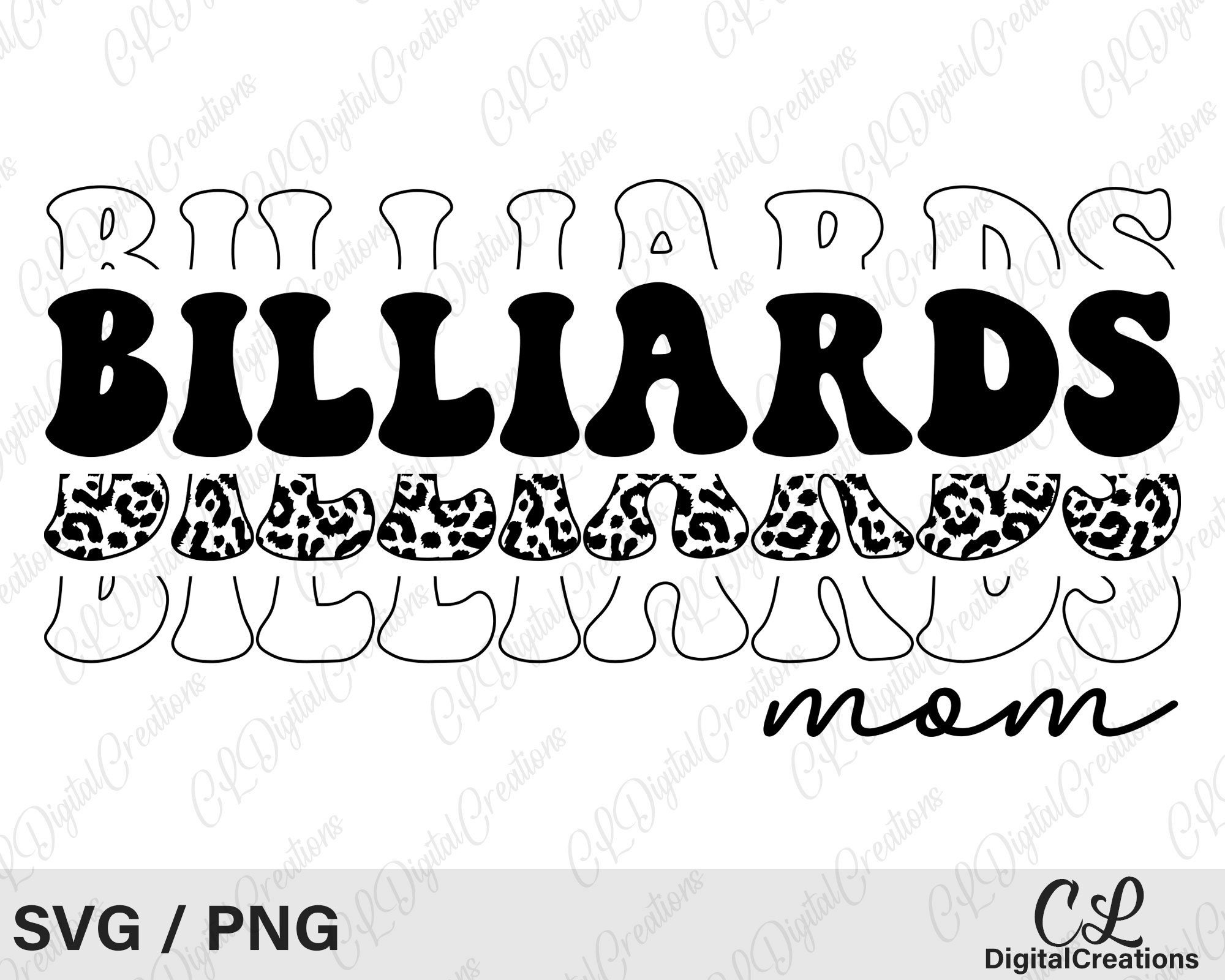 Billiards Mom Svg, Printable, Leopard Print Svg, Eight Ball Svg, Retro ...