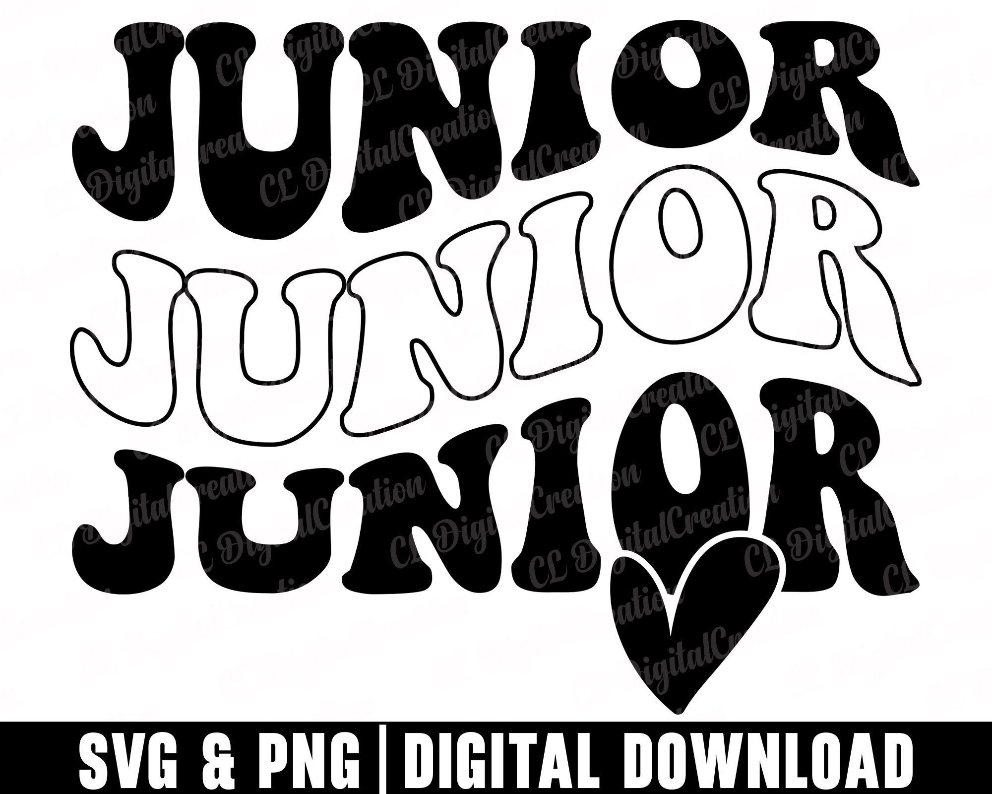 Junior Svg, School Svg, Digital Downloads, Stacked Svg, Heart Svg ...