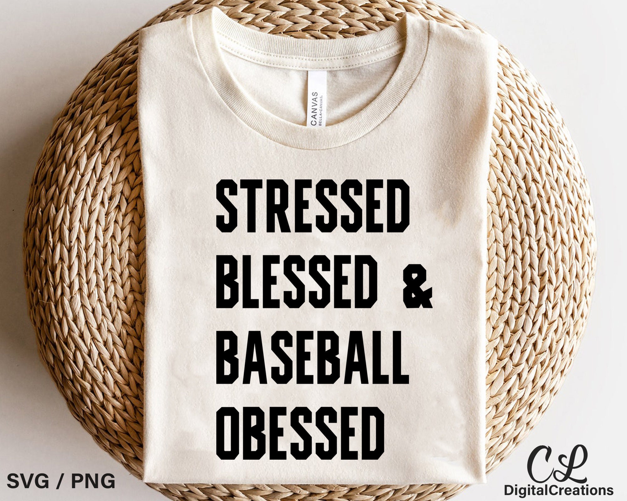 Stressed Blessed & Baseball Obsessed Svg, Love Baseball Svg, Baseball ...