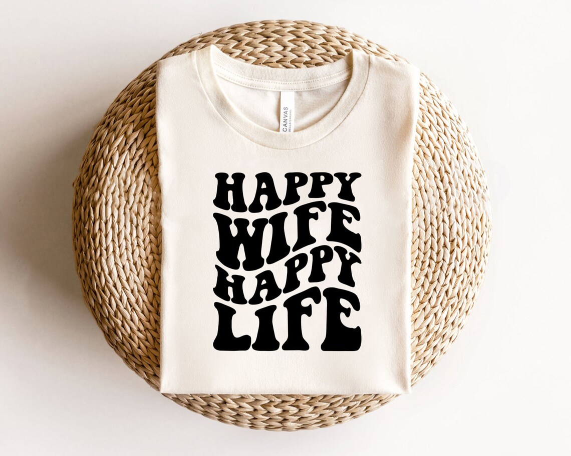 Happy Wife Svg, Retro Font Svg, Digital Downloads, Happy Life Svg ...
