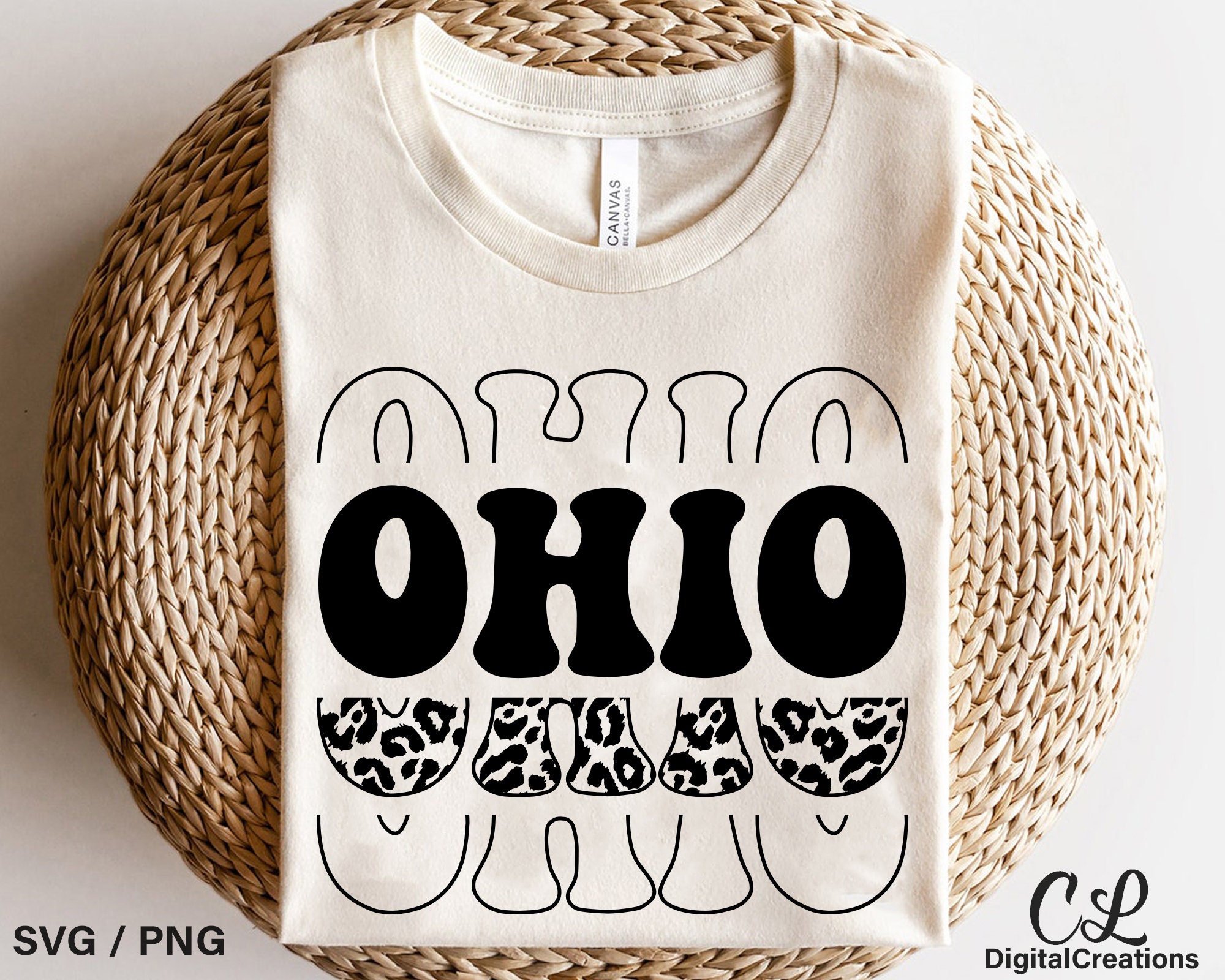 Ohio Svg, Printable, Leopard Print Svg, Ohio Shirt Svg, Retro Font Svg ...