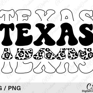 Texas Svg, Printable, Leopard Print Svg, Texas Shirt Svg, Retro Font ...