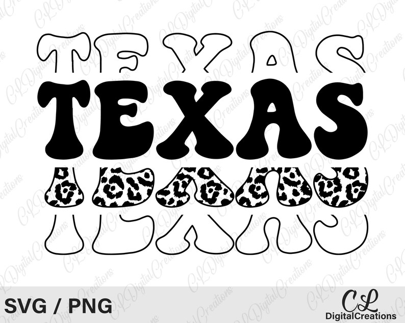 Texas Svg, Printable, Leopard Print Svg, Texas Shirt Svg, Retro Font ...