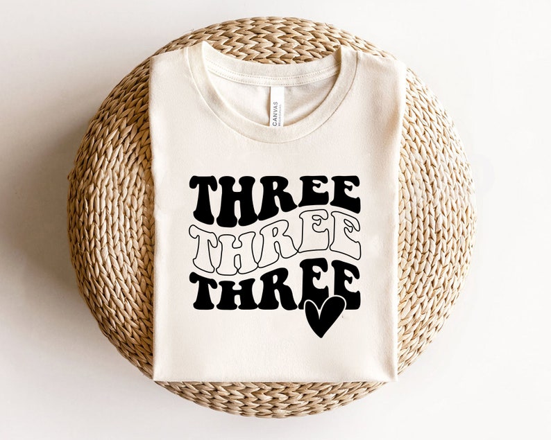 Three Svg 3rd Birthday Svg Stacked Svg Birthday Svg Heart - Etsy