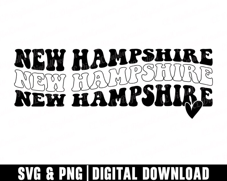 New Hampshire Svg Stacked Svg Heart Svg US States Svg - Etsy
