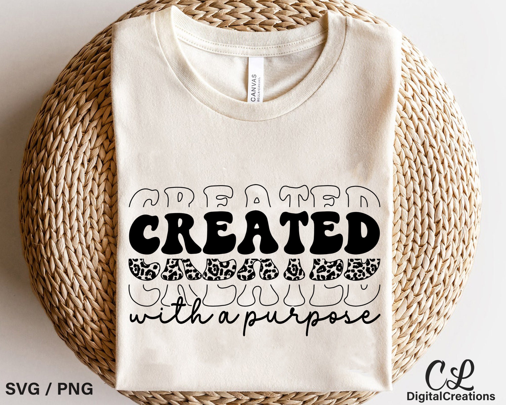 Created With Purpose Svg, Printable, Leopard Print Svg, Christian Svg ...