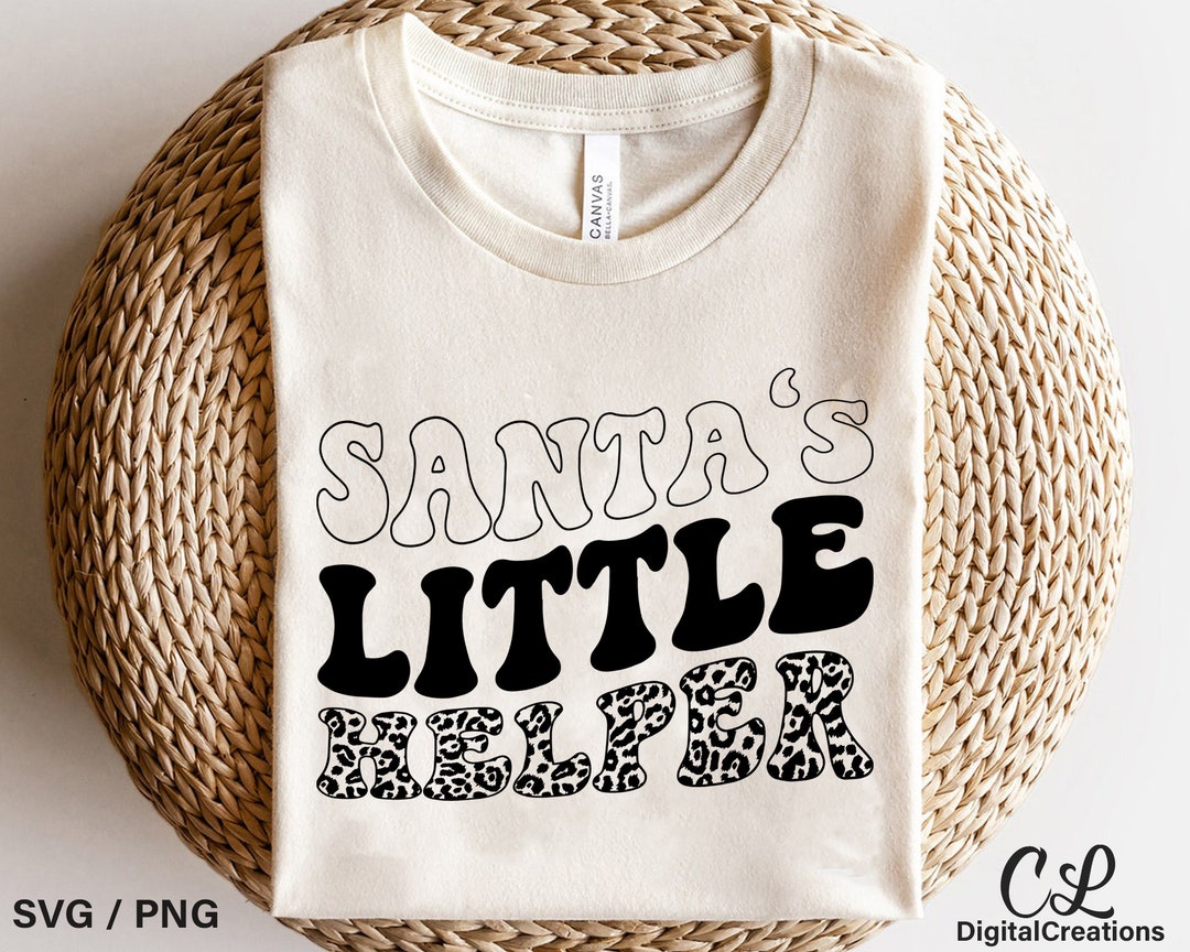 Santa's Little Helper Svg, Printable, Leopard Print Svg, Christmas Svg ...