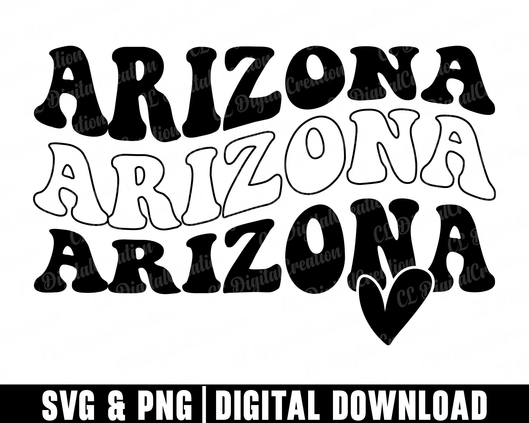 Arizona Svg, Stacked Svg, Heart Svg, US States Svg, America Svg ...