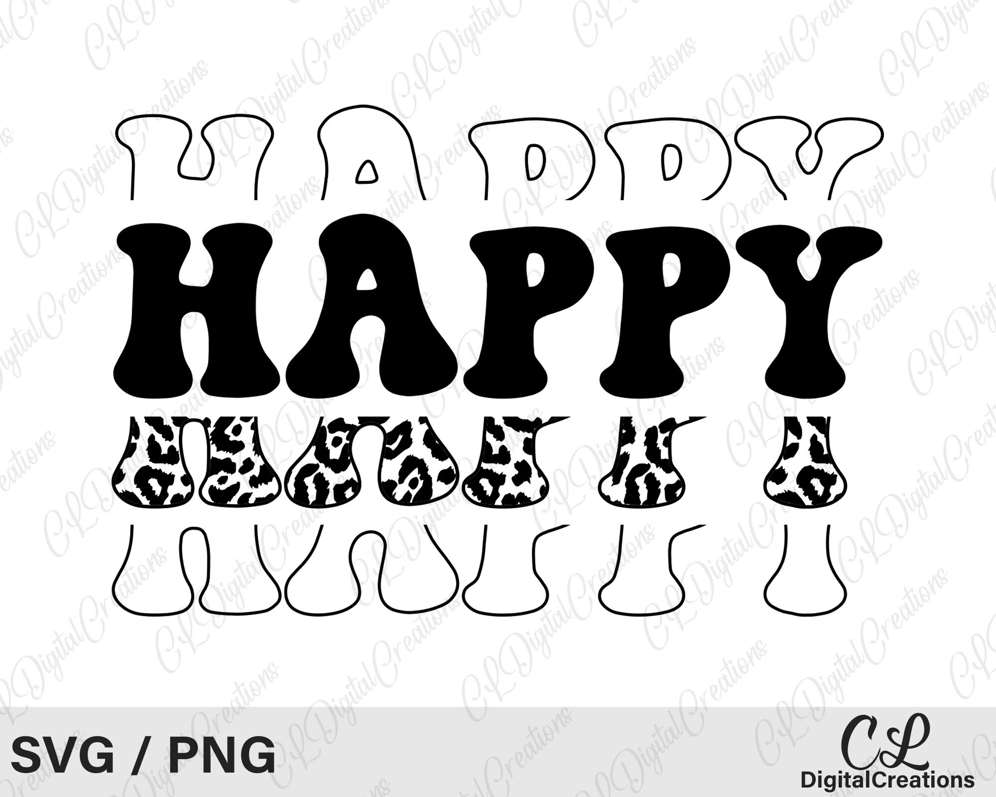 Happy Svg, Imprimible, Leopard Happy Svg, Elija Happy Svg, Be Happy Svg ...