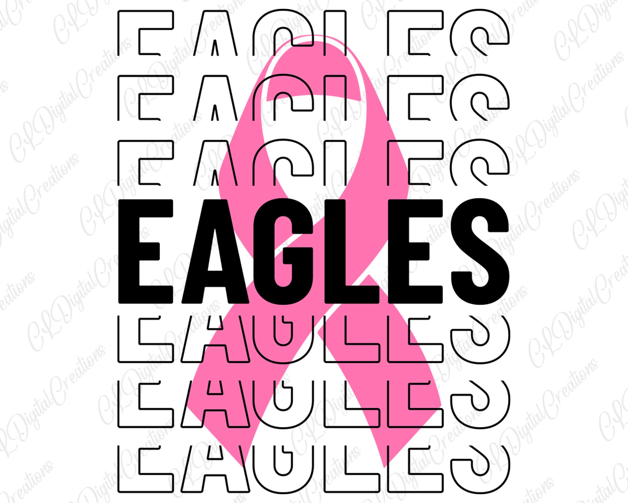 Eagles Cancer Svg, Digital Download, Breast Cancer Svg, Eagles Stacked ...