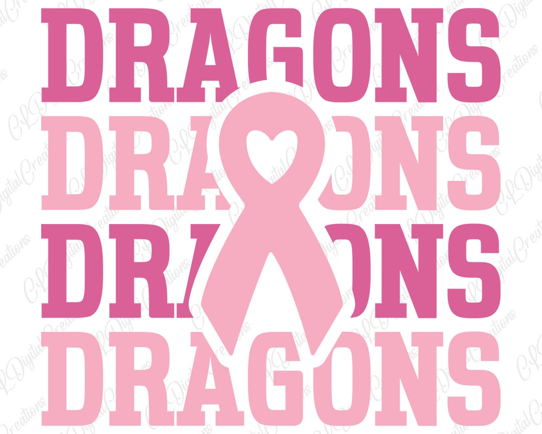 Dragons Cancer Svg Dragons Stacked Breast Cancer Svg - Etsy