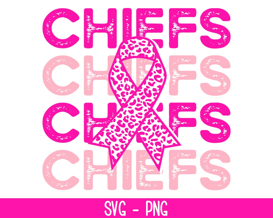 Chiefs Cancer Svg, Printable, Chiefs Stacked, Breast Cancer Svg ...