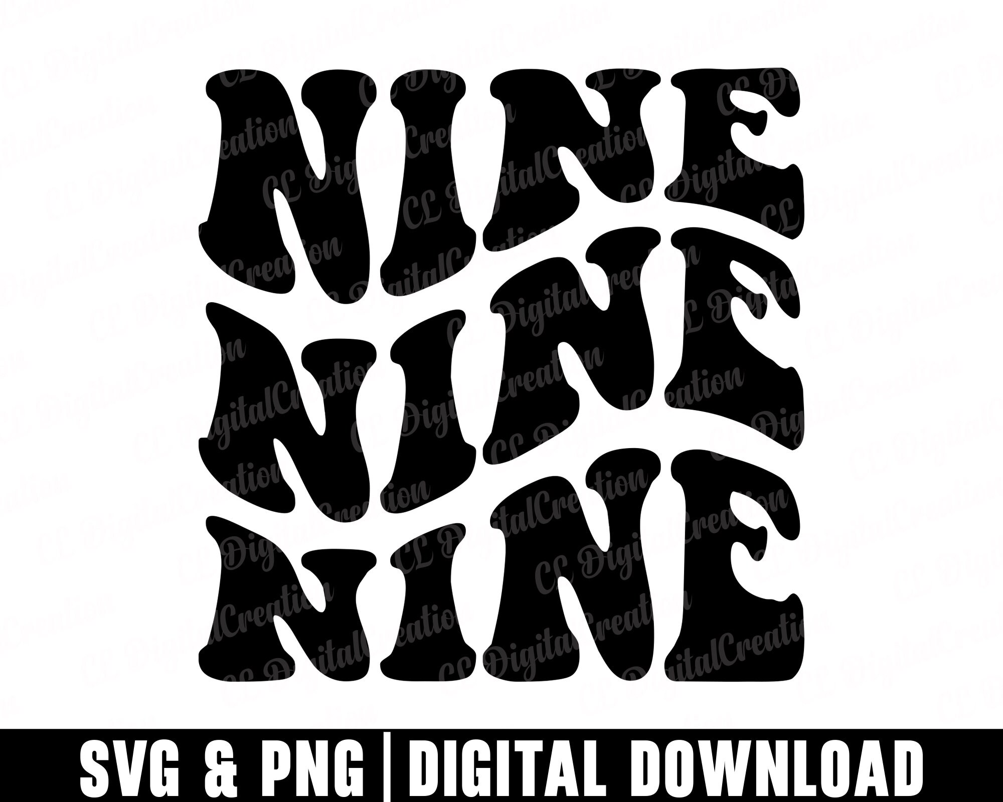 Nine Svg, 9th Birthday Svg, Stacked Svg, Birthday Svg, Heart Svg ...