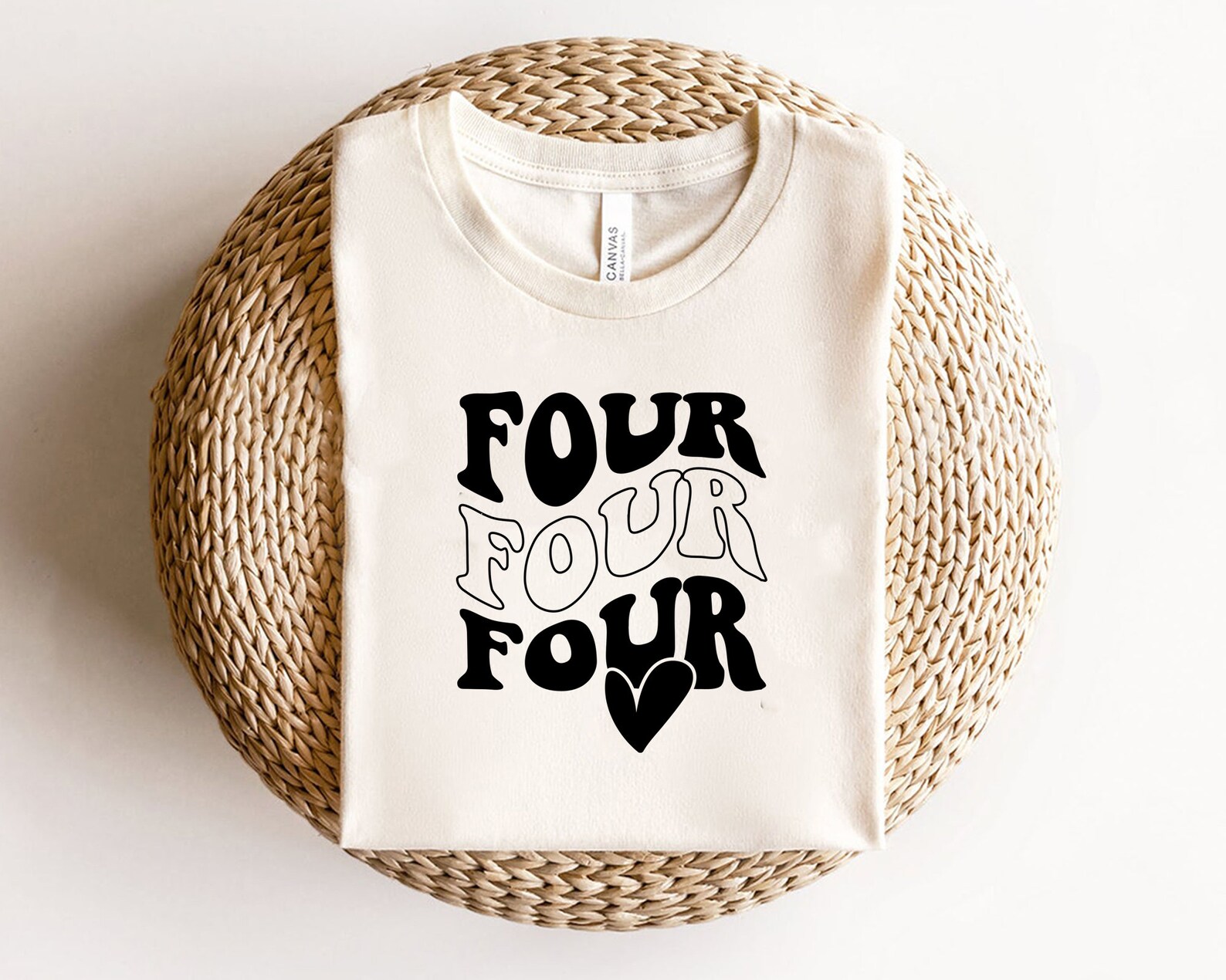 Four Svg 4th Birthday Svg Stacked Svg Birthday Svg Heart - Etsy