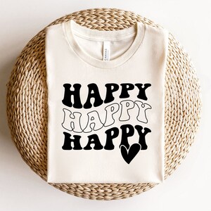 Happy Svg, Wavy Letters Svg, Heart Svg, Digital Download, Happiness Svg ...