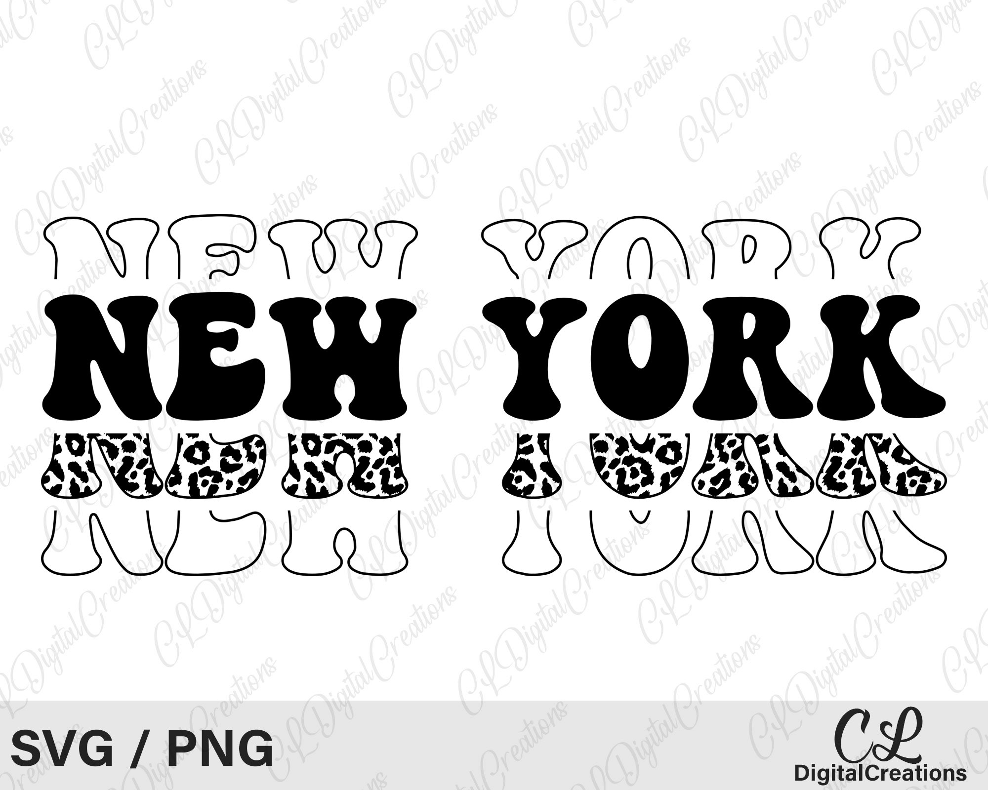 New York Svg, Printable, Leopard Print Svg, New York Shirt Svg, Retro ...
