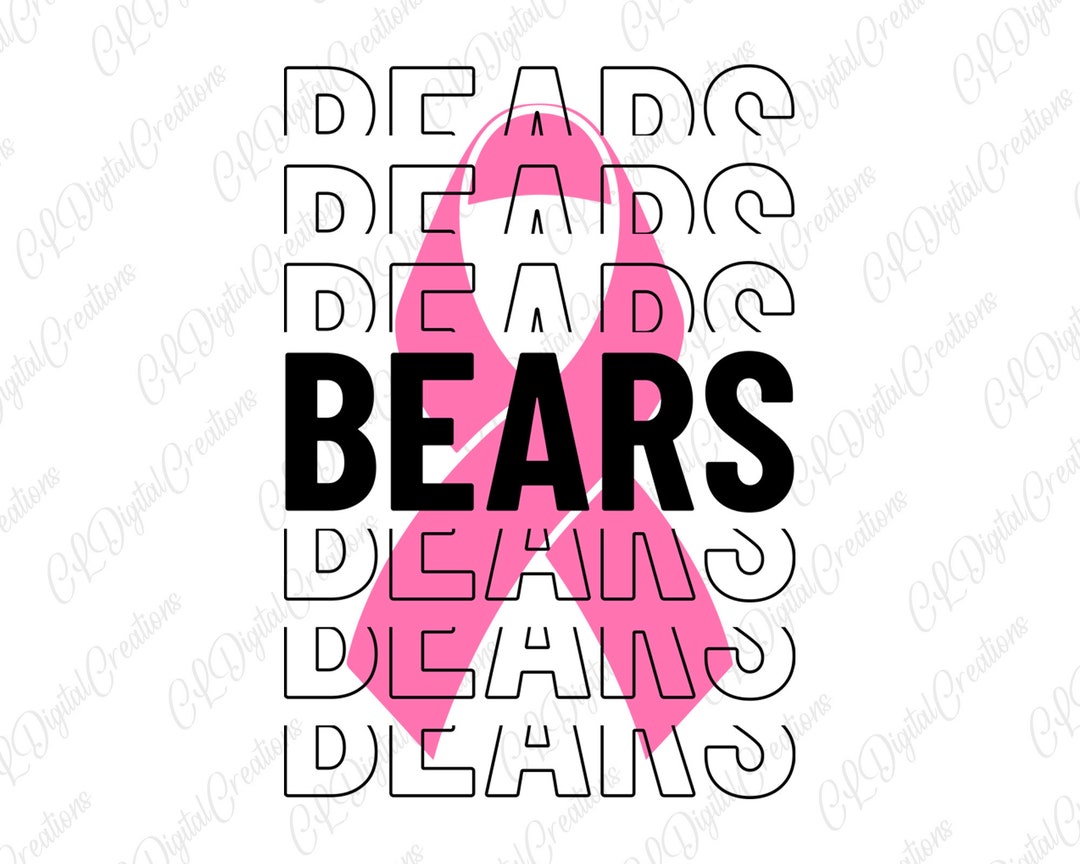 Bears Cancer Svg, Digital Download, Breast Cancer Svg, Bears Stacked ...