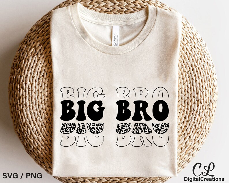 Big Bro Svg Printable Leopard Print Svg Sibling Svg Retro - Etsy