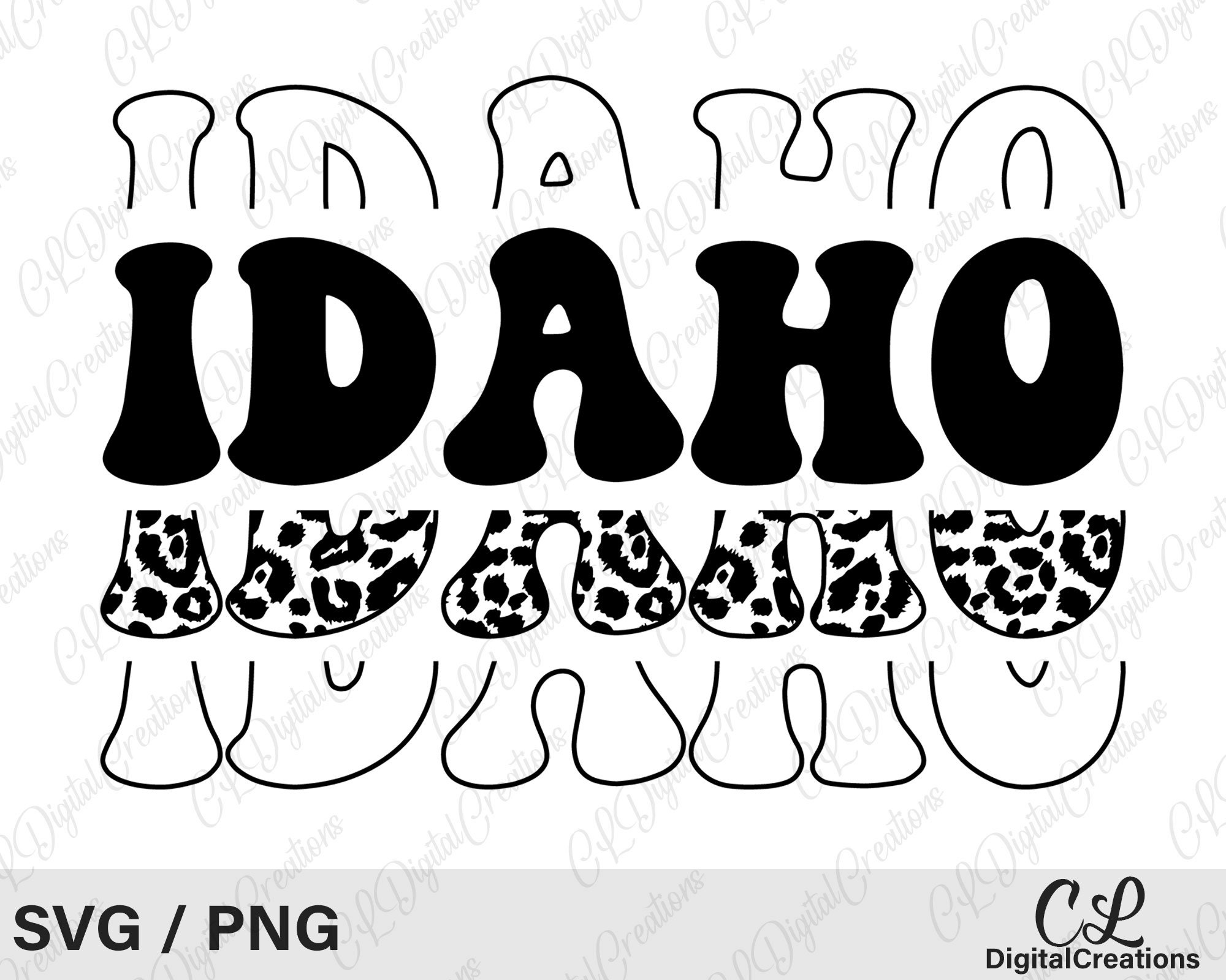 Idaho Svg, Printable, Leopard Print Svg, Idaho Shirt Svg, Retro Font ...
