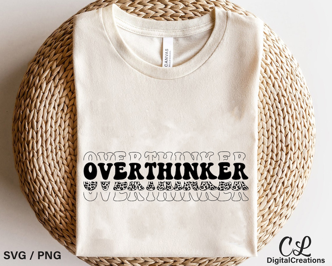 Overthinker Svg, Printable, Leopard Print Svg, Mental Health Svg, Retro ...
