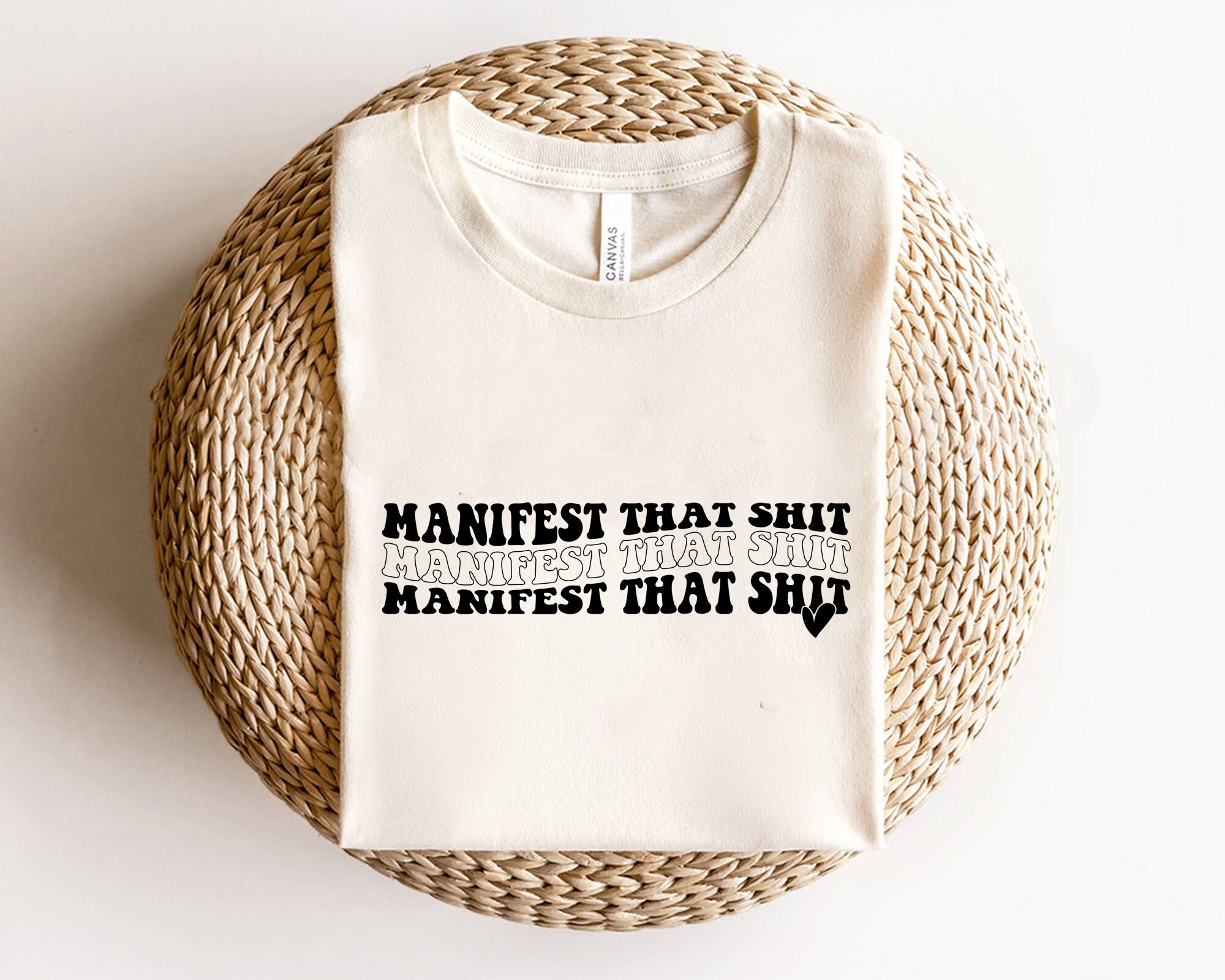 Manifest That Shit Svg, Wavy Letters Svg, Heart Svg, Digital Download ...