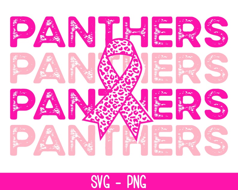 Panthers Cancer Svg, Printable, Panthers Stacked, Breast Cancer Svg ...